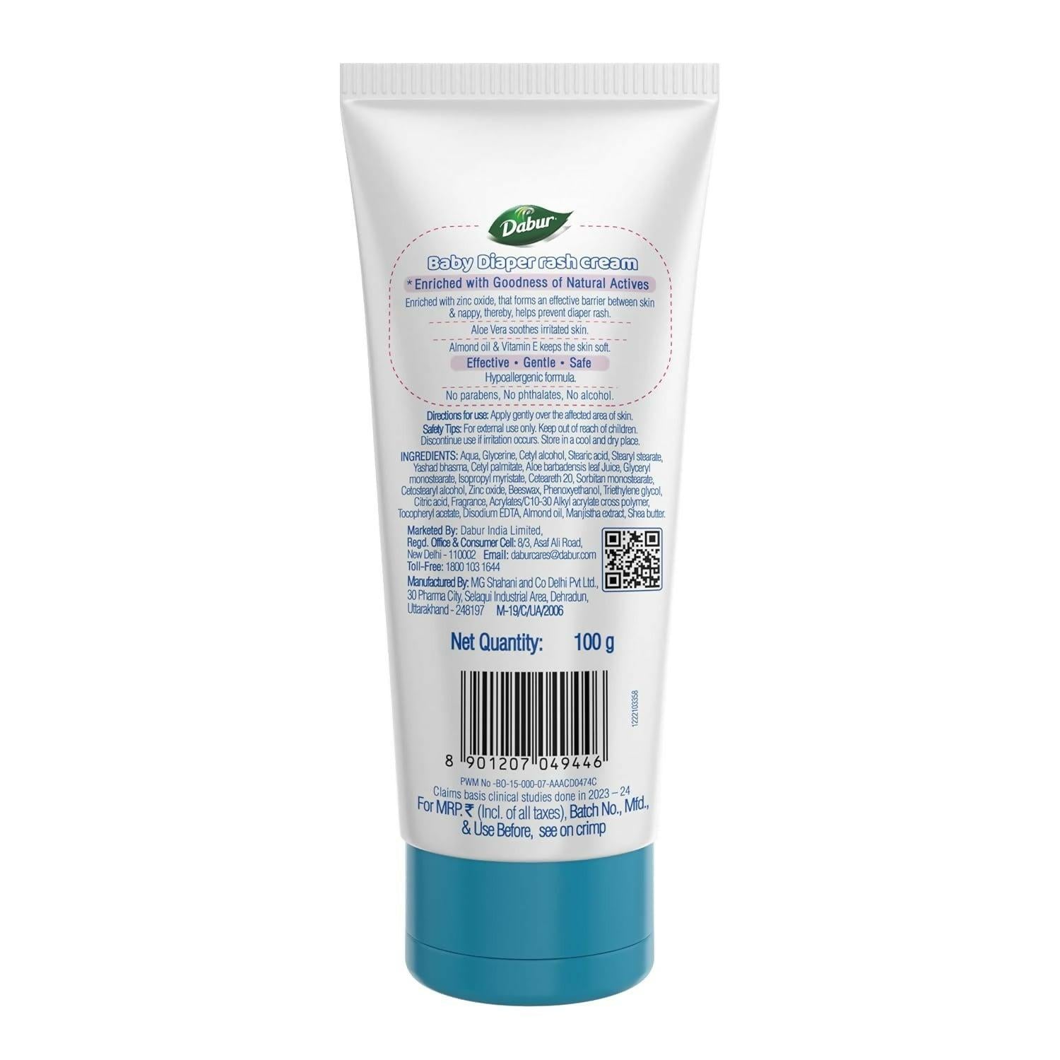 Dabur Baby Rash Cream with Aloe Vera, Almond Oil & Vitamin E for Prote